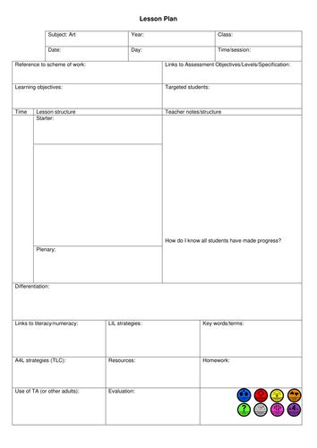 Blank Lesson Plan Template Uk - BestTemplatess - BestTemplatess
