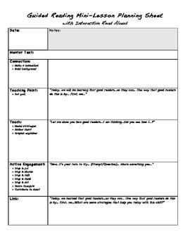 Interactive Read Aloud Lesson Plan Template - BestTemplatess ...
