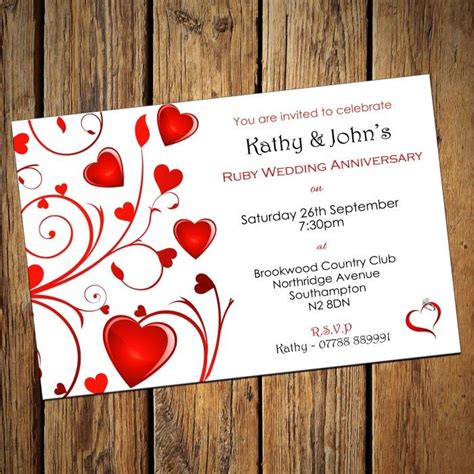 Ruby Wedding Invitations Templates - BestTemplatess - BestTemplatess