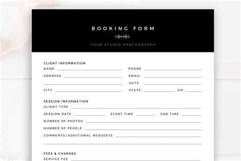 Booking Form Template Free Download - BestTemplatess - BestTemplatess