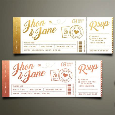 Ticket Style Invitation Template - BestTemplatess - BestTemplatess