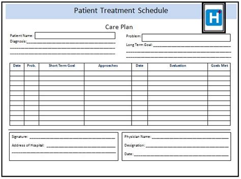 Treatment Sheet Template - BestTemplatess - BestTemplatess