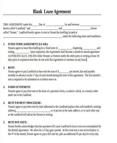 Downloadable Lease Agreement Template - BestTemplatess - BestTemplatess