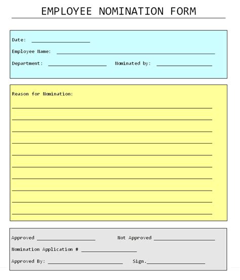 Employee Award Nomination Form Template - BestTemplatess - BestTemplatess