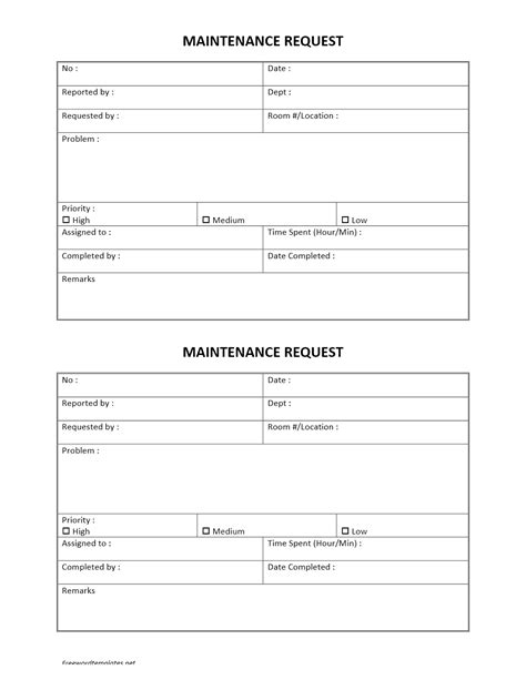 Maintenance Requisition Form Template - BestTemplatess - BestTemplatess