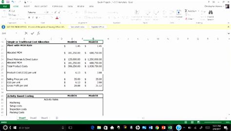 Activity Based Costing Excel Template - BestTemplatess - BestTemplatess