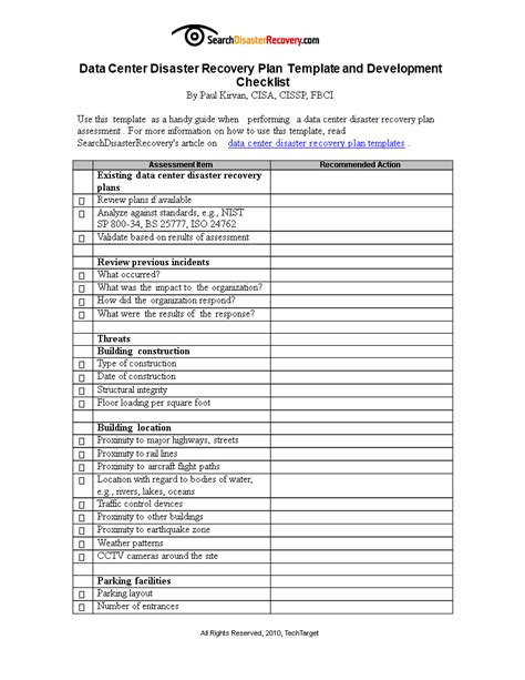 Data Center Disaster Recovery Plan Template - BestTemplatess ...