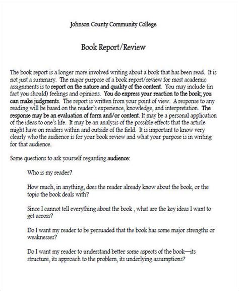 College Book Report Template - BestTemplatess - BestTemplatess