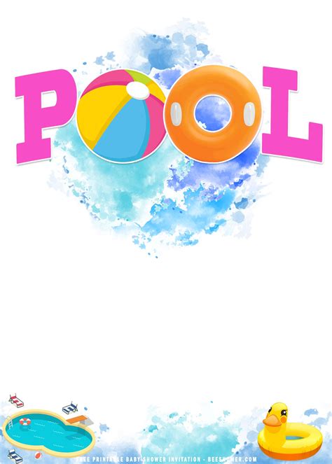 Swimming Pool Invitations Templates - BestTemplatess - BestTemplatess