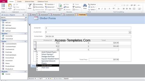 Access Order Form Template - BestTemplatess - BestTemplatess