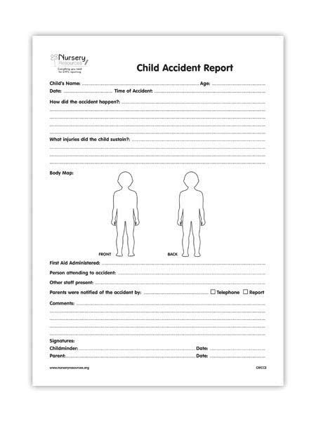 Accident Form Template For Nursery - BestTemplatess - BestTemplatess