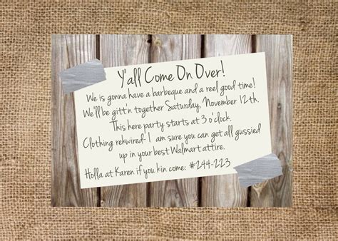 Redneck Party Invitation Templates - BestTemplatess - BestTemplatess