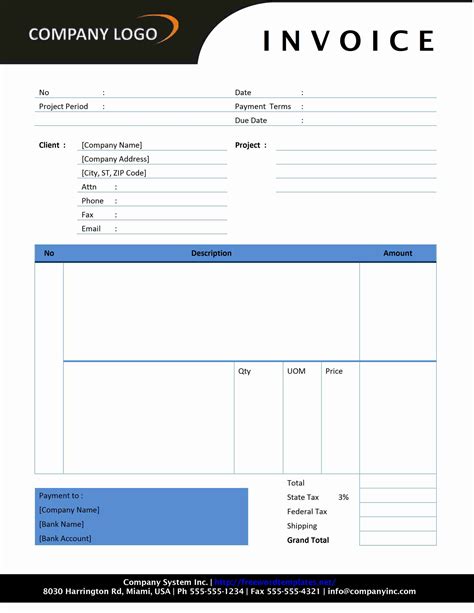 Model Invoice Template - BestTemplatess - BestTemplatess