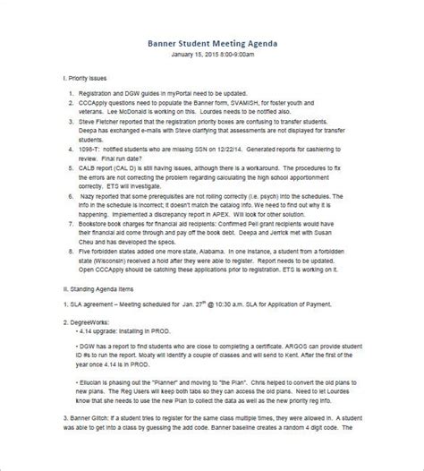 Student Council Meeting Agenda Template - BestTemplatess - BestTemplatess