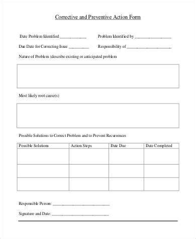 Corrective And Preventive Action Form Template - BestTemplatess ...