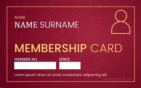 Membership Id Card Template - BestTemplatess - BestTemplatess