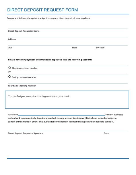 Direct Deposit Enrollment Form Template - BestTemplatess - BestTemplatess