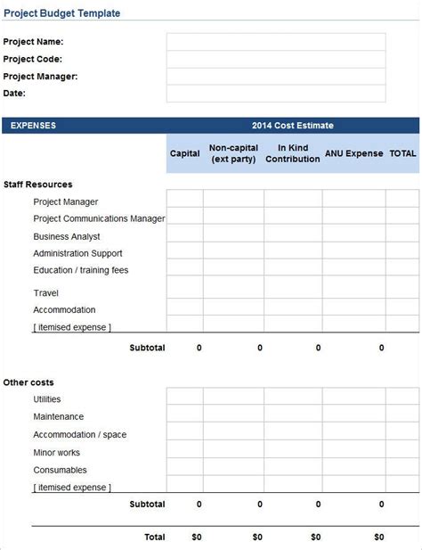 Project Budget Worksheet Template - BestTemplatess - BestTemplatess