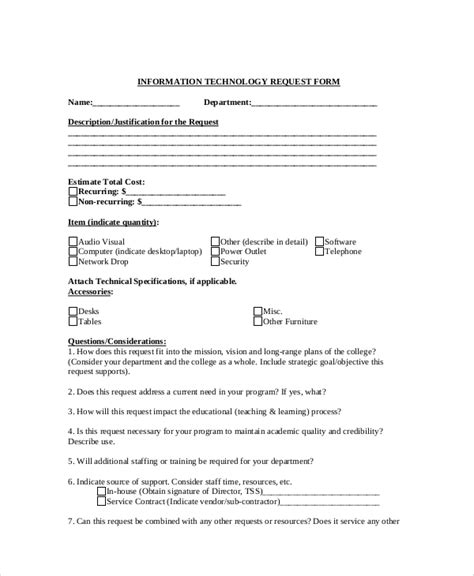 Technology Request Form Template - BestTemplatess - BestTemplatess
