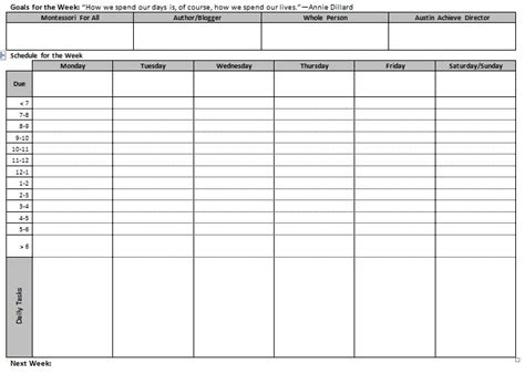 Weekly Action Plan Template - BestTemplatess - BestTemplatess
