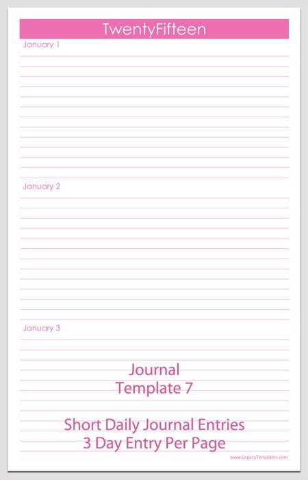 Free Printable Diary Templates - BestTemplatess - BestTemplatess