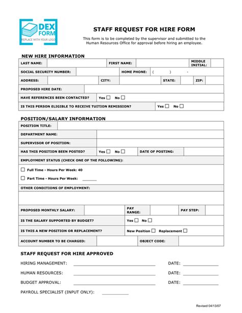 Staffing Request Form Template - BestTemplatess - BestTemplatess