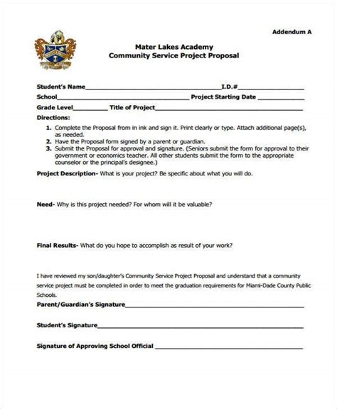 Community Service Proposal Template - BestTemplatess - BestTemplatess