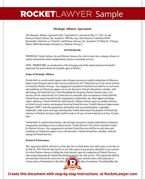 Strategic Alliance Agreement Template - BestTemplatess - BestTemplatess