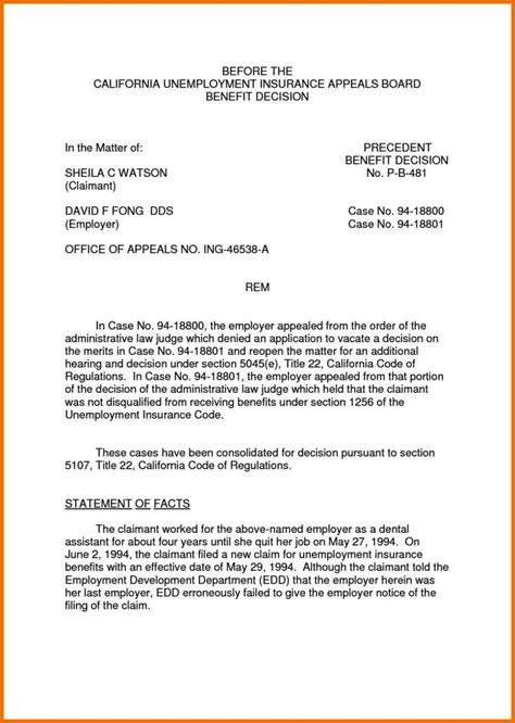 Unemployment Denial Appeal Letter Examples - BestTemplatess ...