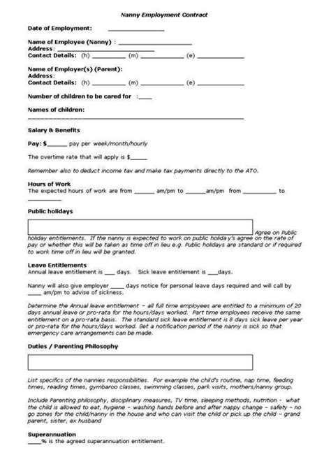 Part Time Employment Contract Template - BestTemplatess - BestTemplatess