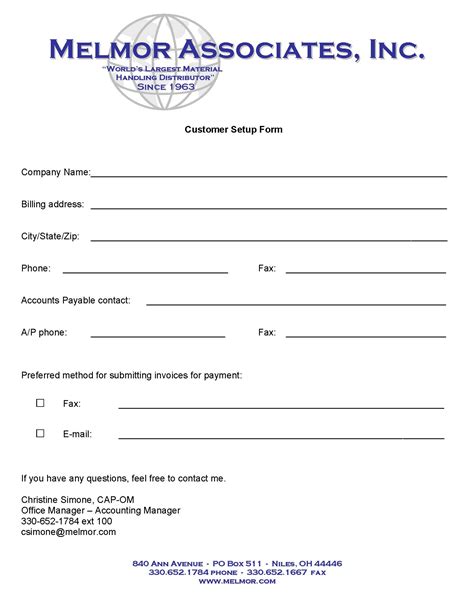 Account Setup Form Template - BestTemplatess - BestTemplatess