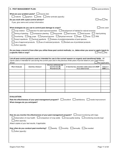 Pest Management Plan Template - BestTemplatess - BestTemplatess