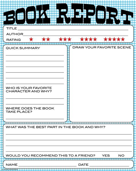 Fun Book Report Templates - BestTemplatess - BestTemplatess