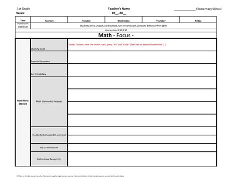 Florida Lesson Plan Template - BestTemplatess - BestTemplatess
