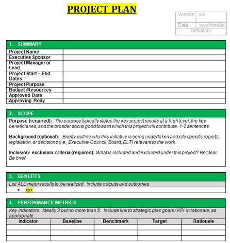 Best Project Charter Template - BestTemplatess - BestTemplatess