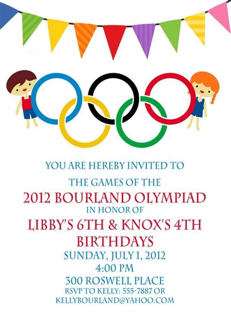 Olympic Party Invitation Template - BestTemplatess - BestTemplatess