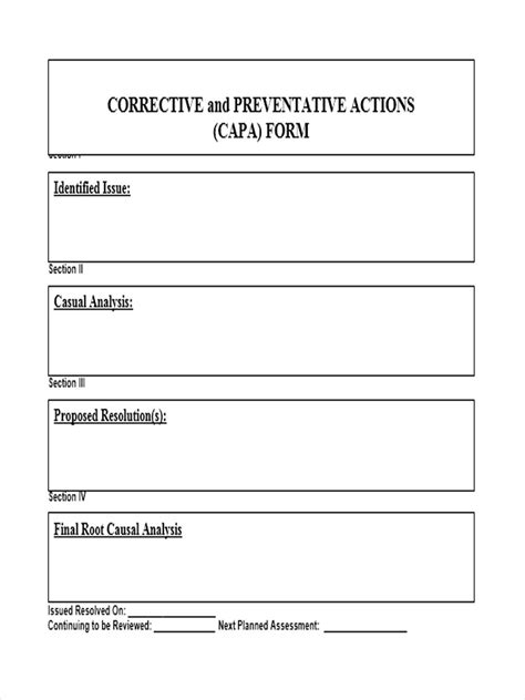 Preventive Action Plan Template - BestTemplatess - BestTemplatess