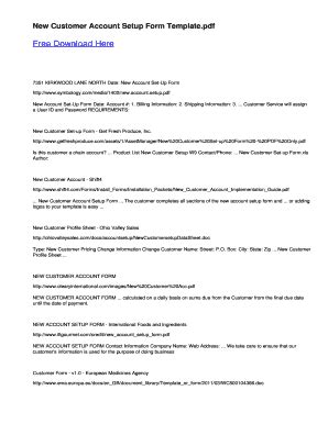New Customer Account Setup Form Template - BestTemplatess - BestTemplatess