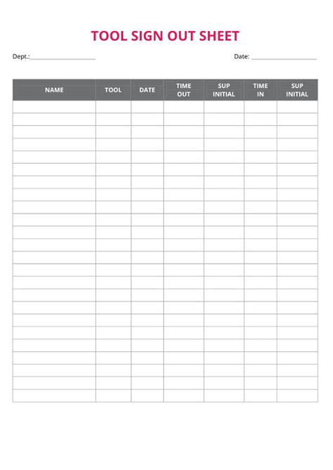 Sign Out Sheet Template Excel - BestTemplatess - BestTemplatess