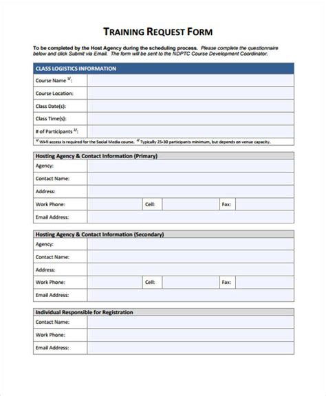 Request For Training Form Template - BestTemplatess - BestTemplatess