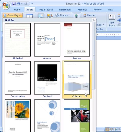 Cover Page For Ms Word 2007 Templates - BestTemplatess - BestTemplatess