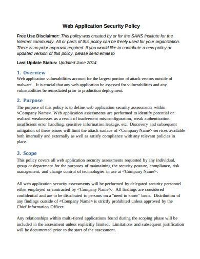 Application Security Policy Template - BestTemplatess - BestTemplatess