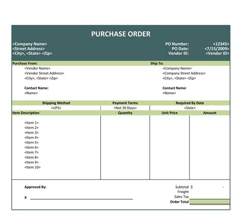 Uk Purchase Order Template - BestTemplatess - BestTemplatess