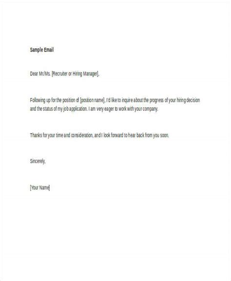 Follow Up Email After Application Template - BestTemplatess ...