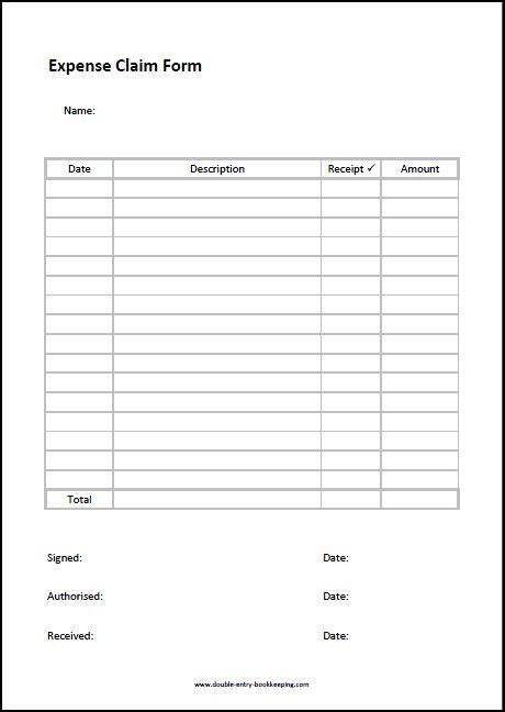 Simple Expenses Claim Form Template - BestTemplatess - BestTemplatess