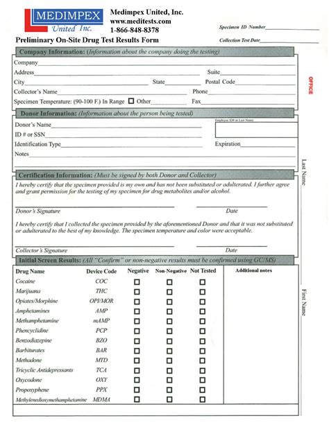 Drug Test Results Form Template - BestTemplatess - BestTemplatess