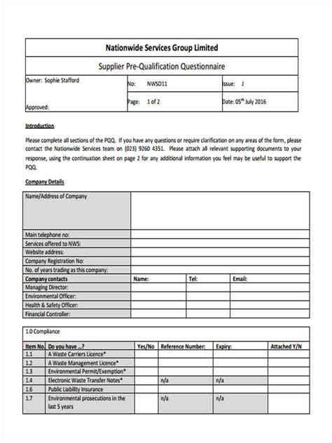 Supplier Qualification Form Template - BestTemplatess - BestTemplatess