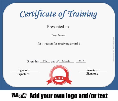 Training Certificate Template Word Format - BestTemplatess - BestTemplatess