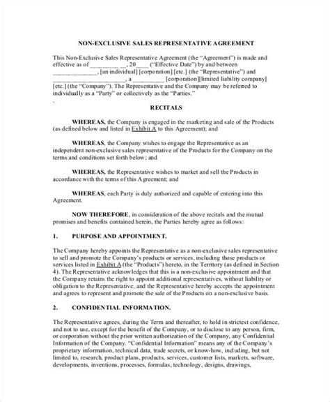 Exclusive Sales Agreement Template - BestTemplatess - BestTemplatess