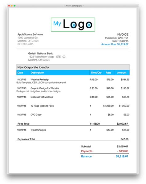 Apple Numbers Invoice Template - BestTemplatess - BestTemplatess
